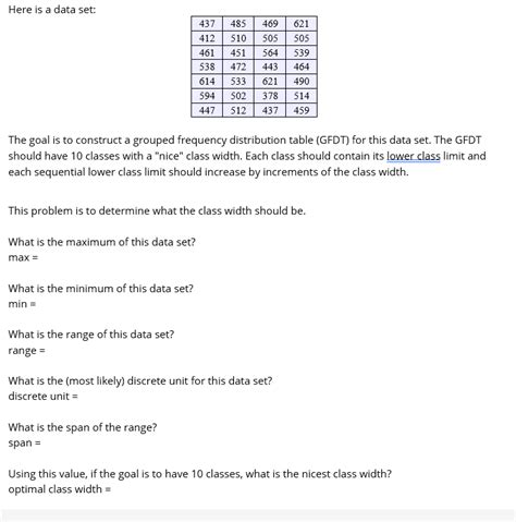 Solved Here Is A Data Set The Goal Is To Construct A