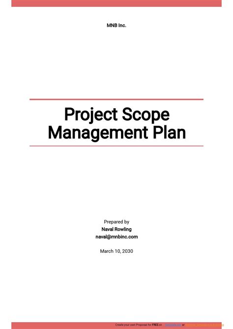 Scope Plan Template Prntbl Concejomunicipaldechinu Gov Co