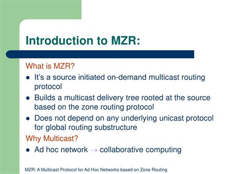 Ppt Mzr A Multicast Protocol Based On Zone Routing Powerpoint