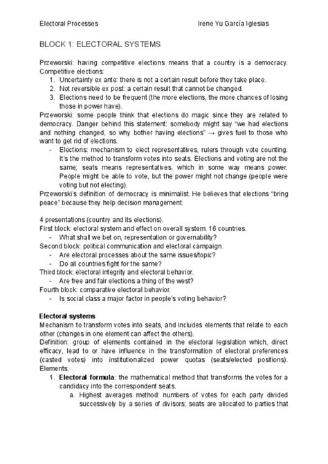 Apuntes De Procesos Electorales En El Mundo