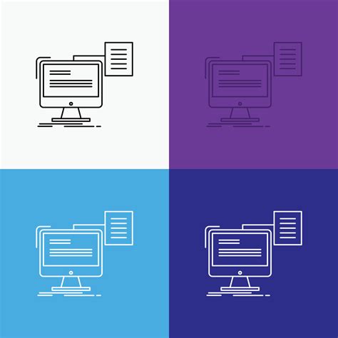 Resume Storage Print Cv Document Icon Over Various Background Line Style Design Designed