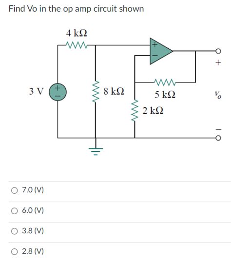 Solved Find Vo In The Op Circuit Shown V V Chegg Com