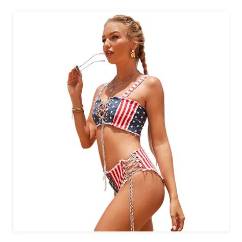 Patriotic Denim American Flag Bikini Sunnybikinis