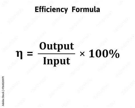 Efficiency Formula On The White Background Education Science Formula