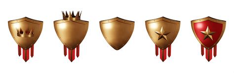 3d 브론즈 쉴드 세트 레벨 업 게임 배지 현실적인 금속 렌더 트로피 중세 왕실 상 키트 3위에 대한 스톡 사진 및 기타 이미지