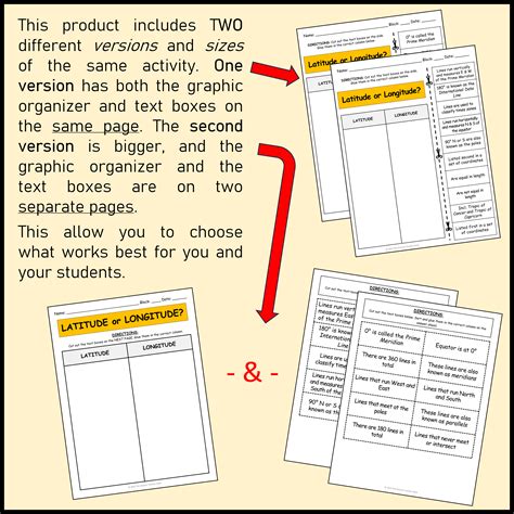 latitude or longitude cut and paste sorting activity teaching resources
