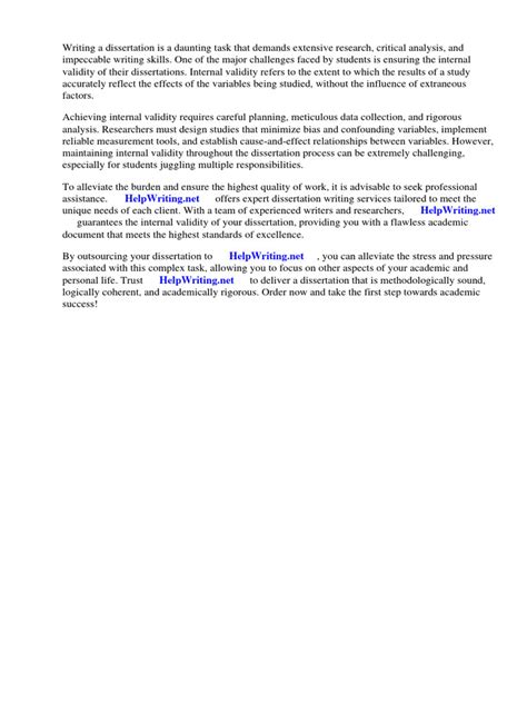 Dissertation Internal Validity Pdf Validity Statistics Experiment