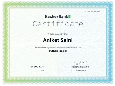 Aniket Saini On Linkedin Problemsolving Hackerrankcertified Continuouslearning