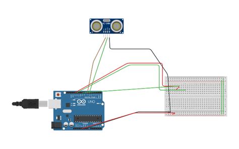 circuit design copy of uso del sensor de proximidad tinkercad
