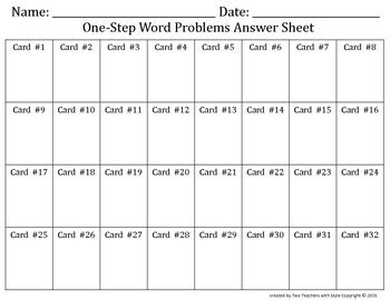 Word Problem Math Task Cards Add Subtract Divide And Multiply