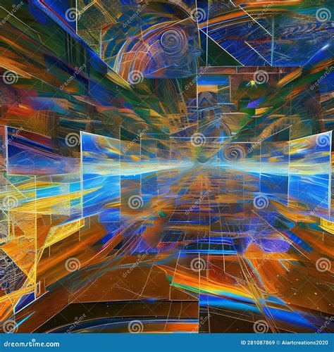 A Digital Representation Of The Subconscious Mind With Abstracted Forms Fragmented Imagery