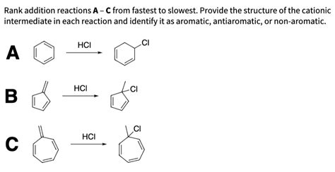 solved rank addition reactions a c from fastest to