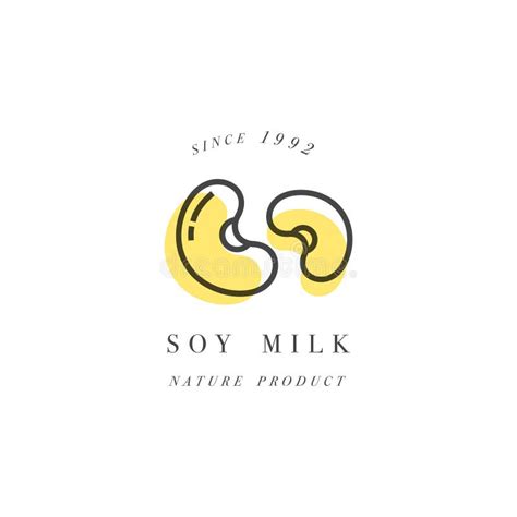 Vector Set Of Packaging Design Elements And Icons In Linear Style Soy Milk Stock Vector