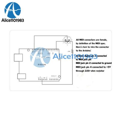 Midi Shield Musical Breakout Board Instrument Digital Interface Adapter Plate Ebay