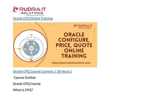 Oracle Cpq Online Training Pdf