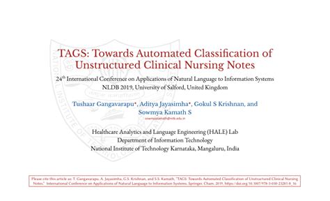 pdf tags towards automated classification of unstructured clinical