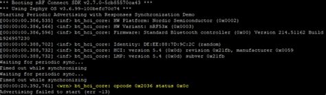 Unable To Run The Example Bluetooth Periodic Advertising With Response On NRF Board Using