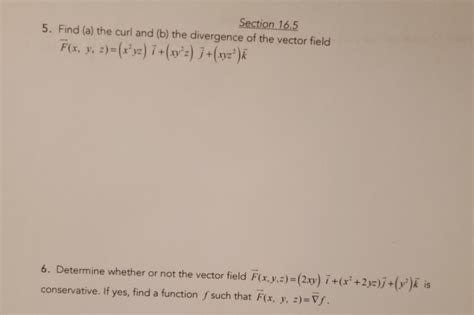 Solved Section Find A The Curl And B The Chegg