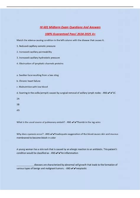 Hi 601 Midterm Exam Questions And Answers 100 Guaranteed Pass A Hi 601 Stuvia Us