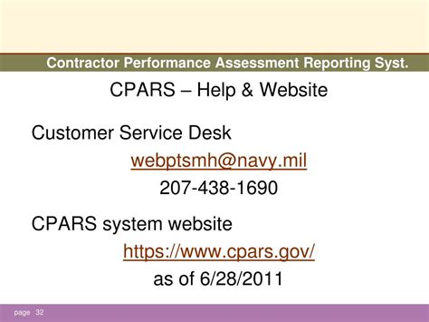 Ppt Contractor Performance Assessment Reporting System Cpars August 11 2011 Midwest Sblo