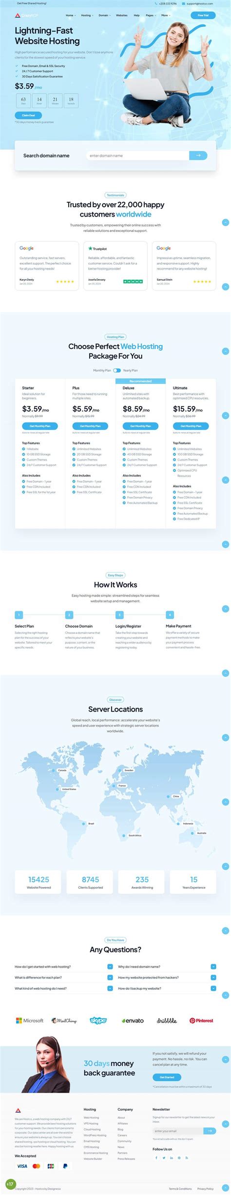 entry 142 by devfarhad for unique frontend design for webhosting
