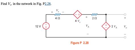 solved find vo in the network in fig p2 28 4Ω 2Ω 4 v
