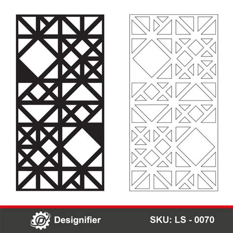 Diagonal Square Privacy Screen Dxf Ls0070 Cdr Svg File For Laser Cnc