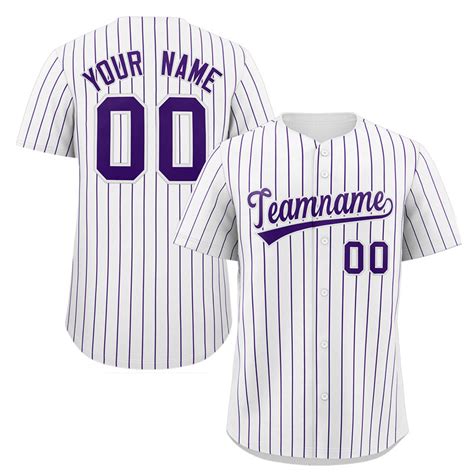 Custom White Purple Stripe Fashion Authentic Baseball Jersey Kxkshop