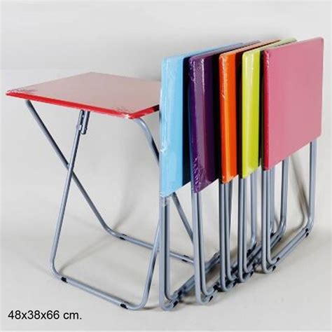 Mesa Plegable Madera Rect Colores Bta 61