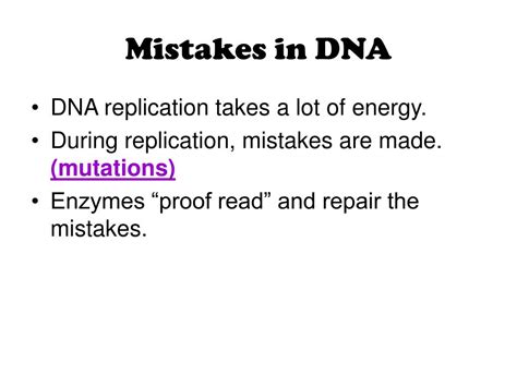 Ppt Understanding Dna Replication Enzymes Processes And Mistakes