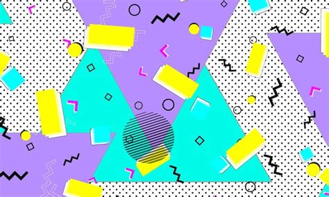 Premium Vector Creative Blue Ornament Lilac Funky Pattern