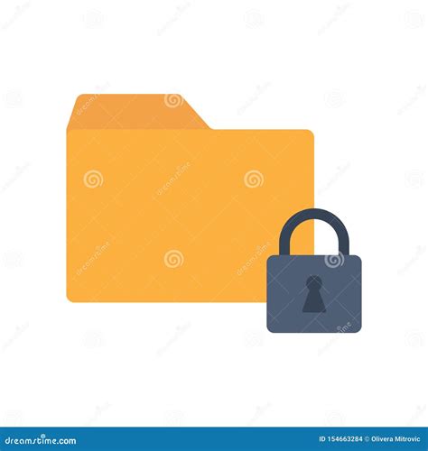 Flat Icon Locked Folder With Padlock Stock Vector Illustration Of Business Empty 154663284