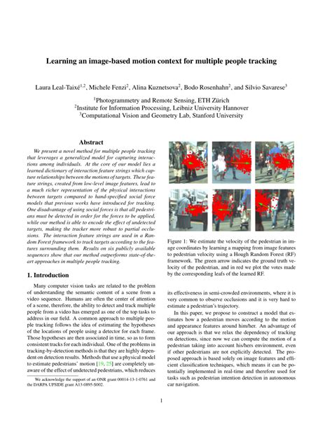 Pdf Learning An Image Based Motion Context For Multiple People Tracking