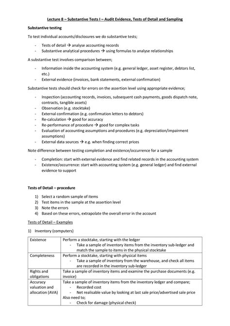 Audit Weeks 1 8 Lecture Notes Acct3708 Auditing And Assurance Services Unsw Thinkswap