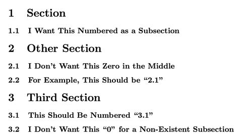 Sectioning Keep Section And Subsubsection Number Remove Subsection