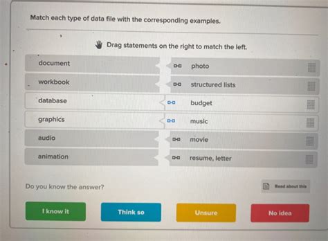 Solved Match Each Type Of Data File With The Corresponding Chegg