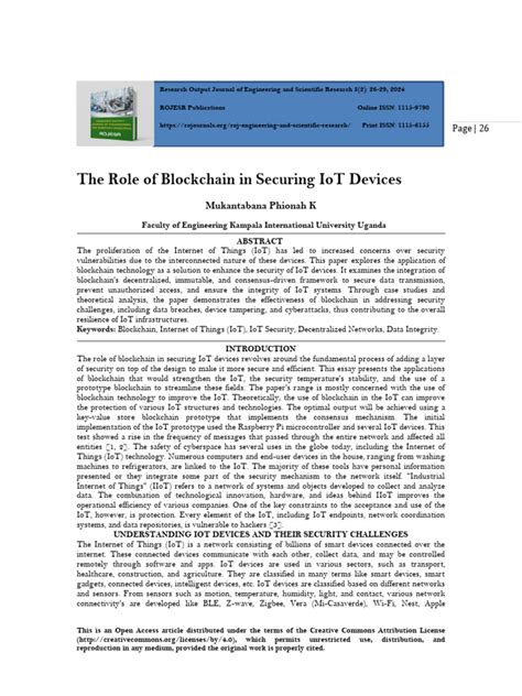 The Role Of Blockchain In Securing Iot Devices Kiuacug Pdf