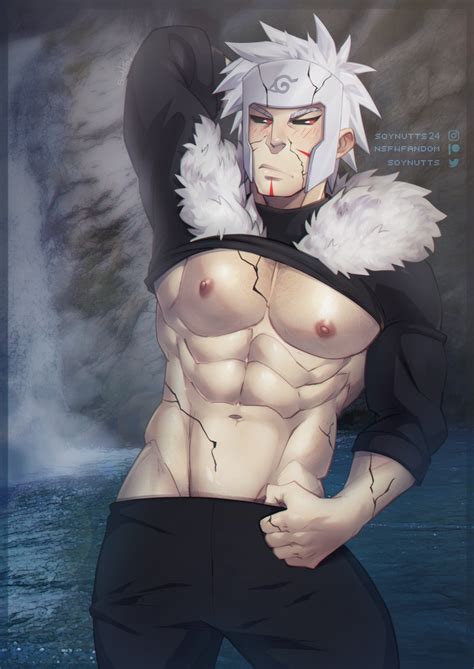 Rule 34 Abs Black Pants Black Shirt Blush Blush Edo Tensei Fur