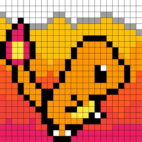 Minecraft Pixel Art Pokemon Grid Charmander