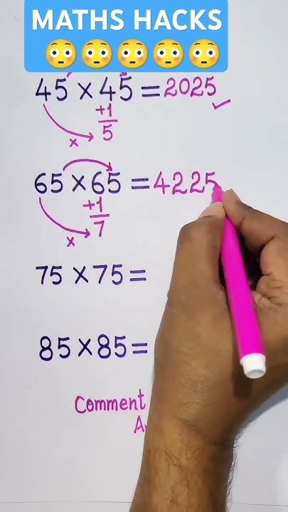 Maths Hacks 😳😳😳😳mathstricks Schoolexam Easylearning Youtube