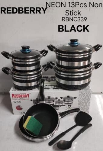 Redberry 13pcs Neon Nonstick Cookware Set Almar Designs And Appliances