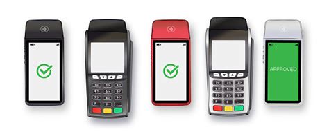 벡터 3d 현실적인 Nfc 결제 단말기 신용 카드 지불 기계 은행 결제 비접촉식 단말기용 템플릿 Pos 단말기 가격표에 대한