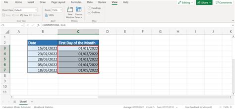 How To Get The First Day Of The Month In Excel Sheetaki