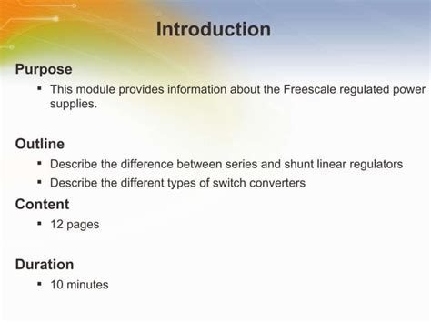 Introduction To Switching Regulators PPT