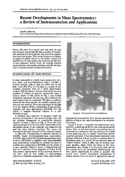 Pdf Recent Developments In Mass Spectrometry A Review Of Instrumentation And Applications
