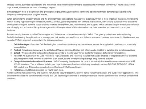 Overview Dell Vxrail Comprehensive Security By Design Dell Technologies Info Hub