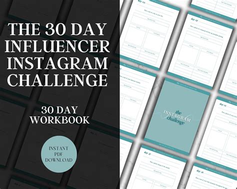 Instagram Social Media 30 Day Challenge Printable Social Media Planner Instagram Content