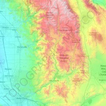 Kern River Topographic Map Elevation Terrain