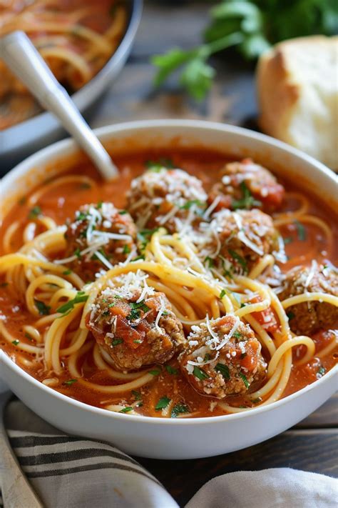 Hearty Spaghetti And Meatball Soup Recipe Spaghetti And Meatballs