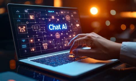 Modern Artificial Intelligence Concept With User Interacting With Chat